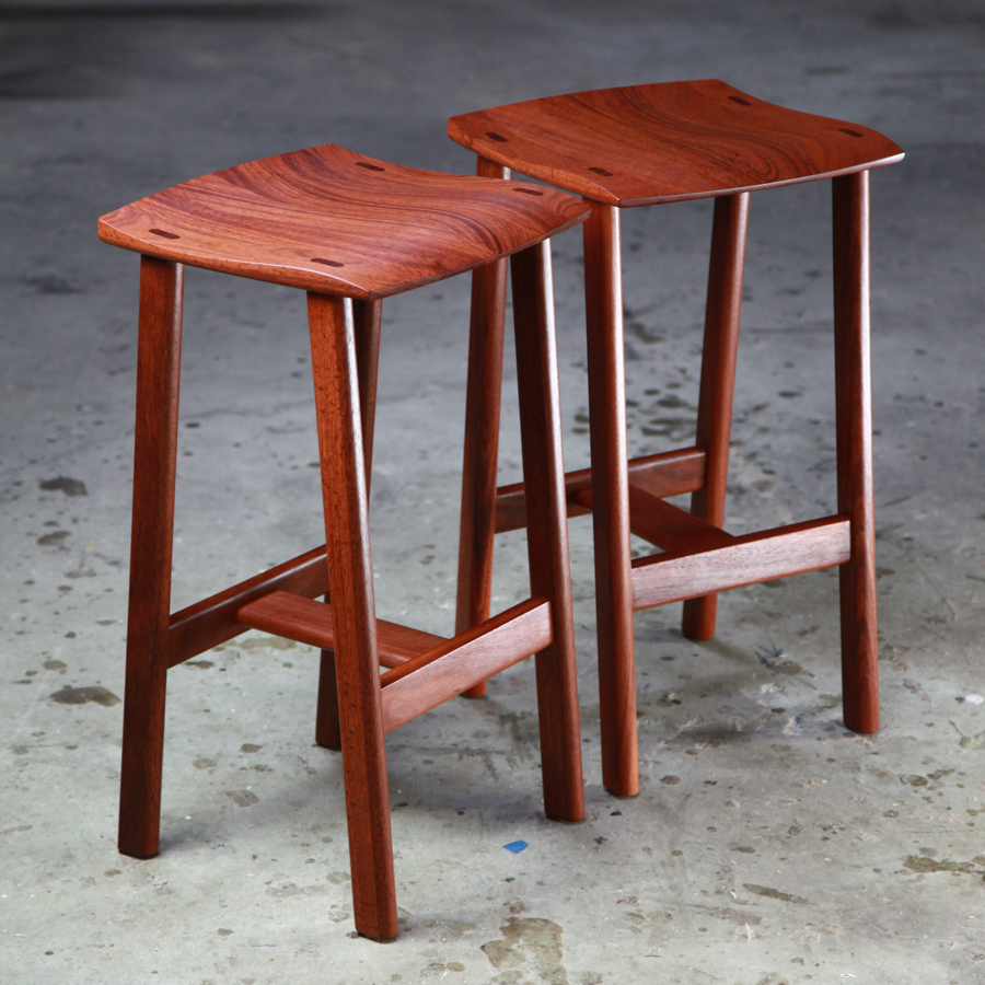 Wave Stools in Perfect Jarrah - Dunstone Design